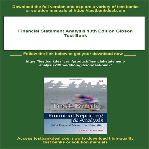 Financial Statement Analysis 13th Edition Gibson Test Bank | PDF