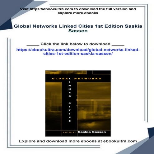 Global Networks Linked Cities 1st Edition Saskia Sassen | PDF