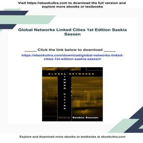 Global Networks Linked Cities 1st Edition Saskia Sassen | PDF