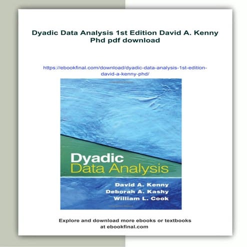 Dyadic Data Analysis 1st Edition David A. Kenny Phd | PDF