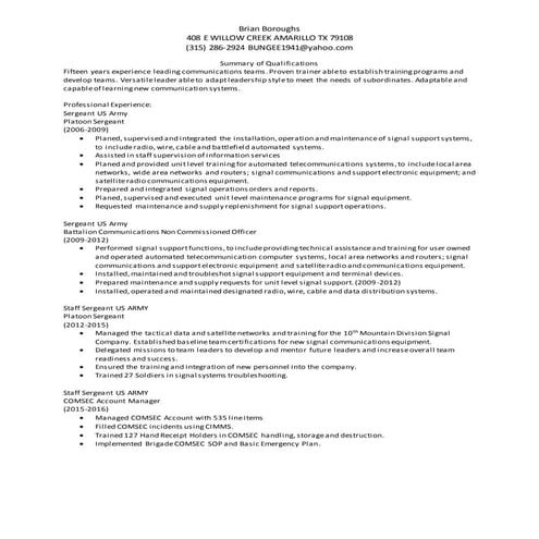 Resume Pantex | DOCX