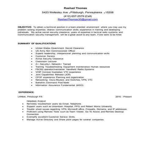 R Thomas resume | DOCX