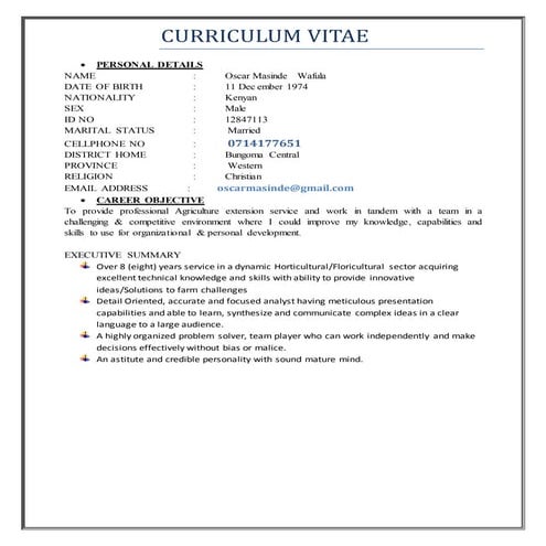 Curriculum vitae updated joseph msonkho2 | PDF