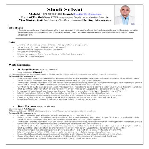 Resume of Shadi Safwar | DOCX