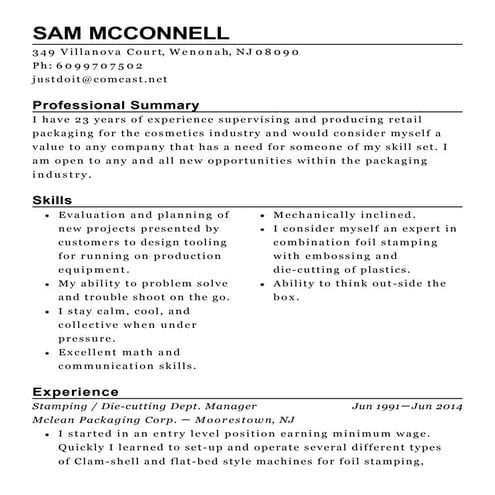 Sam Resume 1 | PDF