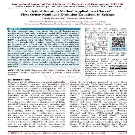 Analytical Iteration Method Applied To A Class Of First Order Nonlinear