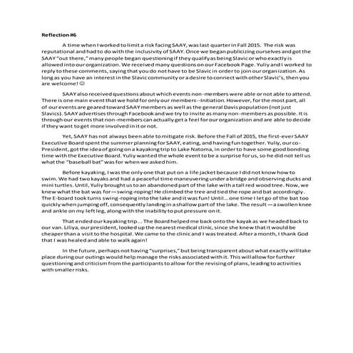 Reflection Blog 6 | DOCX