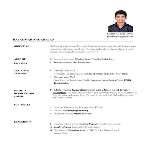tamil resume | DOCX