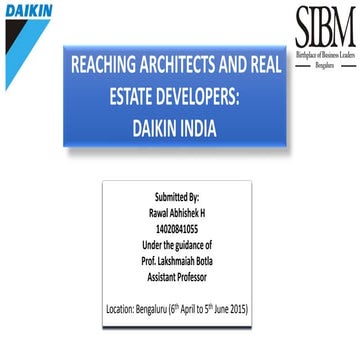 Daikin Internship | PPTX