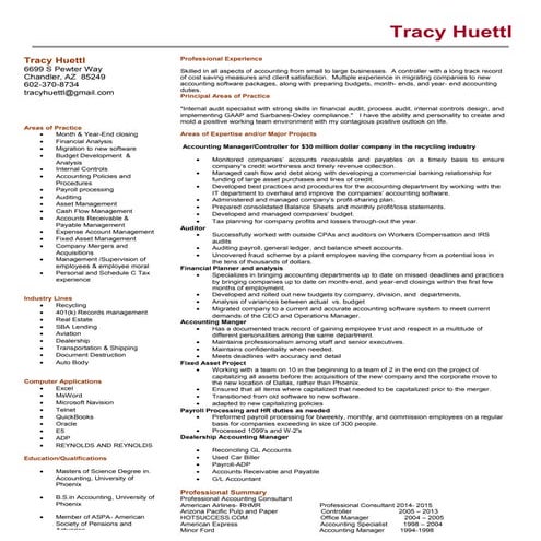 Tracy Huettl Resume Sept 2015 | PDF
