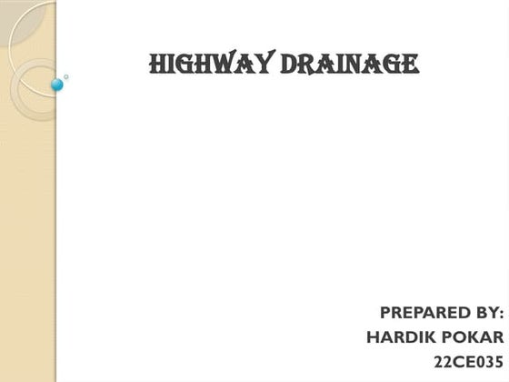 Highway Drainage System | PPTX | Geography | Science