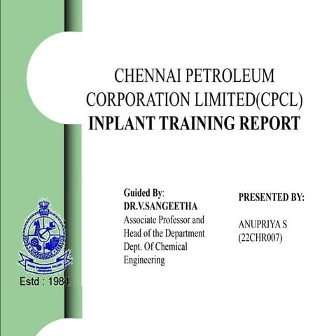 About cpcl oms unit and also about other refineries | PPTX