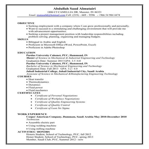 my MASTER Resume | PDF