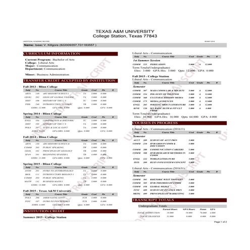 Audie Cherry_TAMU_Unoff Transcript