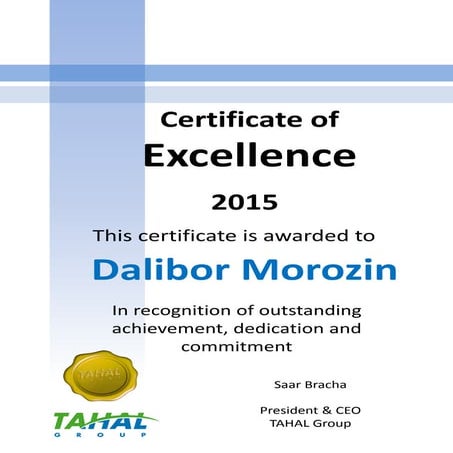 Dalibor Morozin Excellence 2015 | PDF | Awards Shows | Events