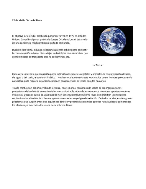 Dia de la tierra | PDF