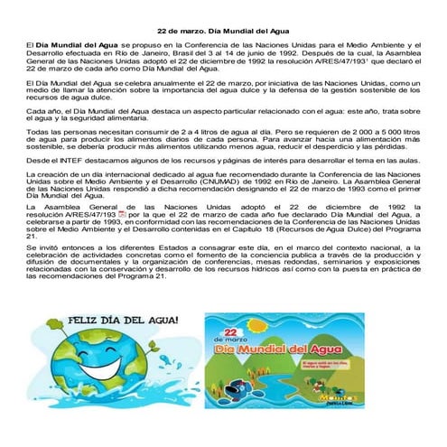 22 de marzo dia del agua | DOCX