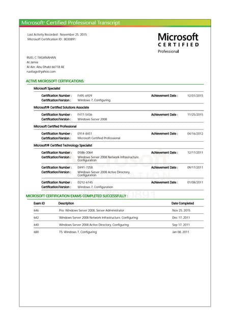 MS_Learning_Transcript.PDF | Technology & Computing