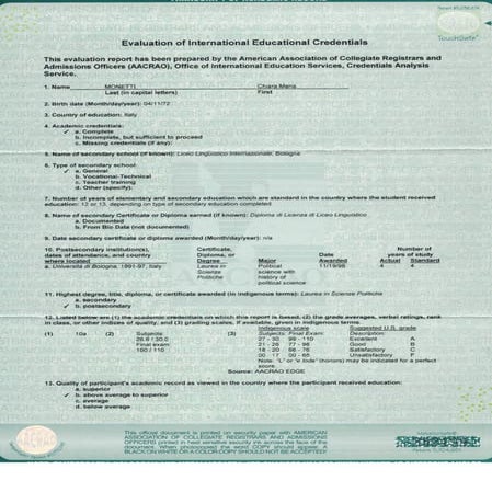 Chiara Maria Monetti Evaluation of International Educational Credentials.compressed | PDF