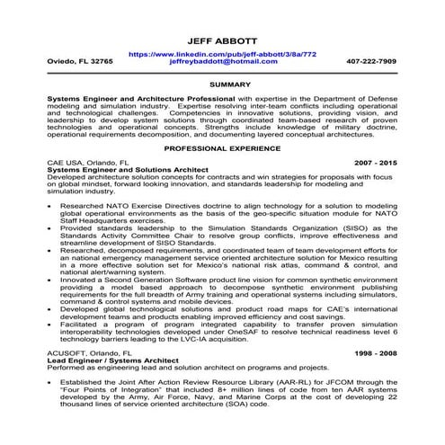 Jeff Abbott Resume Version 2.1 | DOC