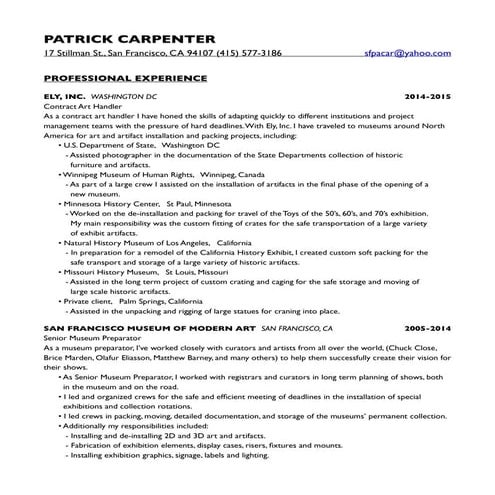 PC Resume 2015 Version 1 | PDF