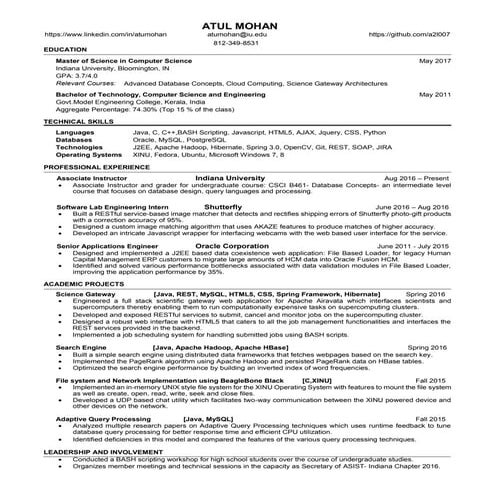 Atul_Mohan_Resume_LinkedIn | PDF