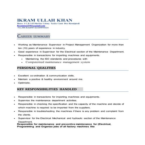 IKRAM ULLAH KHAN.cv new.docx111 | DOCX