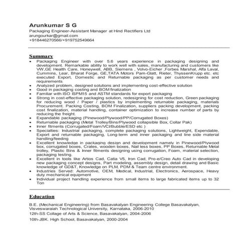 CV_Arunkumar | PDF