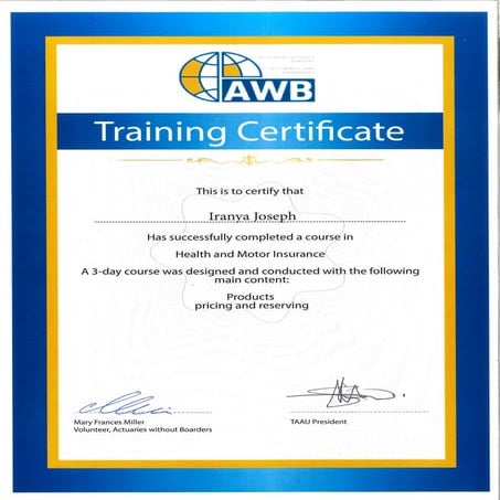 AWB TRAINING CERTIFICATE | PDF