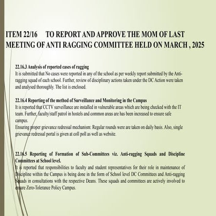 22nd ACM-ANTI RAGGING report as per ugc guidelines.pptx