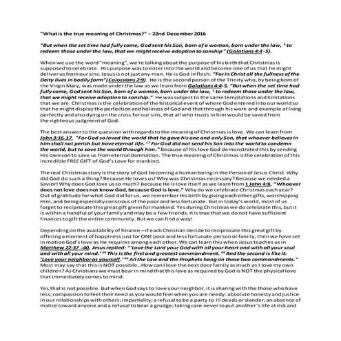 22nd December 2016 - What is the true meaning of Christmas | DOCX ...