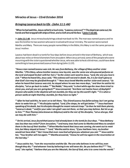 John 11 Resurrection of Lazarus and its Implications | PPTX
