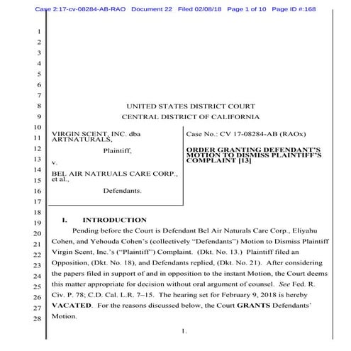 22 order granting 12 b 6 motion | PDF