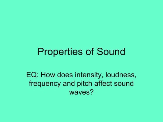 Characteristics of sound | PPT