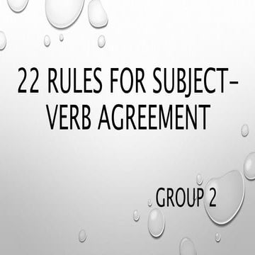 22 Rules for subject-verb agreement.pptx | Christianity | Religion ...