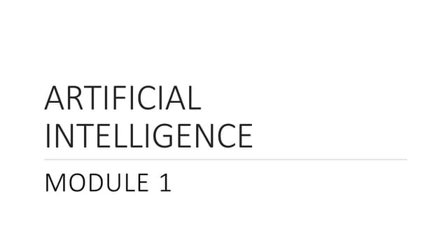 Introduction to Artificial Intelligence and few examples | PDF