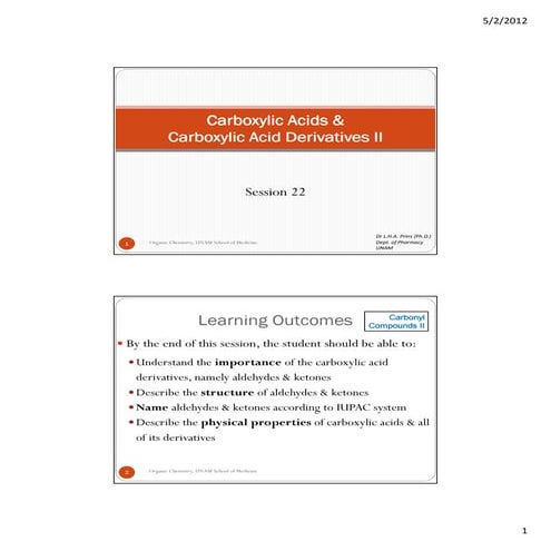 (22) session 22 carboxylic acids & carboxylic acid derivatives ii | PDF