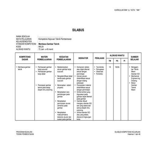 SILABUS TENTANG TEKNIK PEMBENTUKAN MESIN.doc