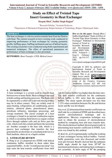 Comparison of Shell and Tube Heat Exchanger using Theoretical Methods ...