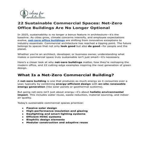 22 Sustainable Commercial Spaces_ Net-Zero Office Buildings Are No ...