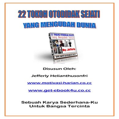 22 Tokoh Otodidak Sejati Yang Mengubah Dunia | PDF