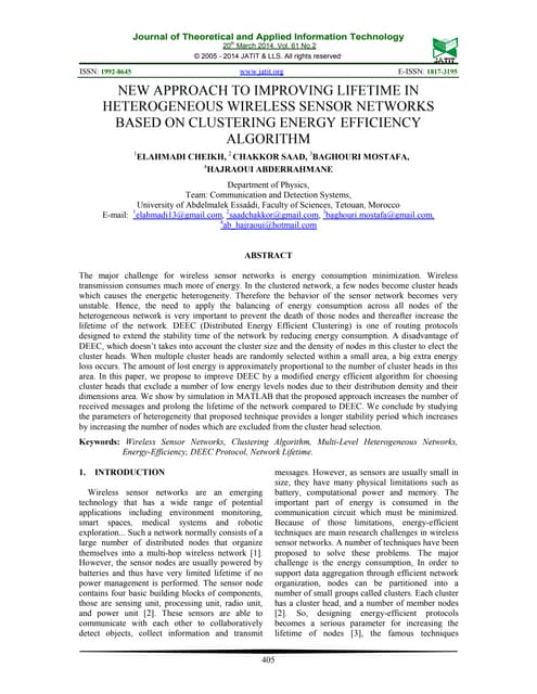 New Approach To Improving Lifetime In Heterogeneous Wireless Sensor Networks Based On Clustering