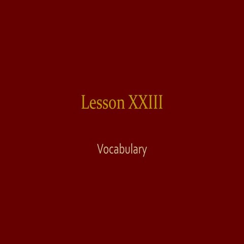 Lesson 23 Vocabulary | PPTX