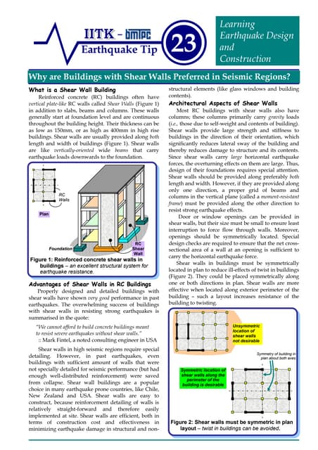 Shear walls and re entrant corners | PDF | Civil Engineering Industry ...