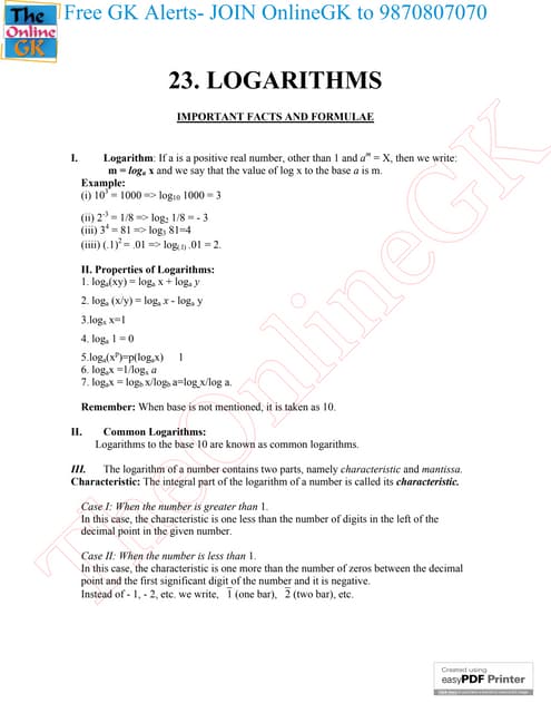 Logarithm - Simple | PPTX