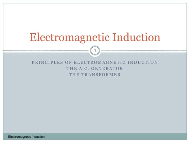 Presentation on Electromagnetic Induction | PPT | Science | Physics | PPTX