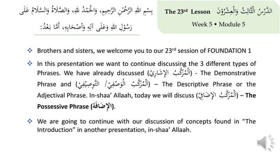 Lesson 21 | Demonstrative Phrase - Al-Hamd | Learn Arabic to Understand ...