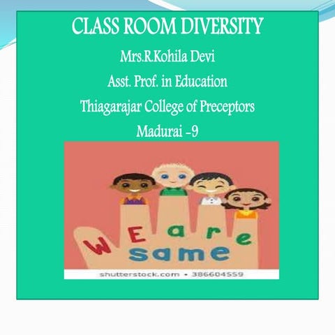 CLASS ROOM DIVERSITY | PPTX | Education