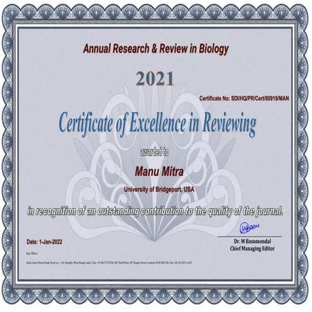 23. Annual Research & Review in Biology | PDF