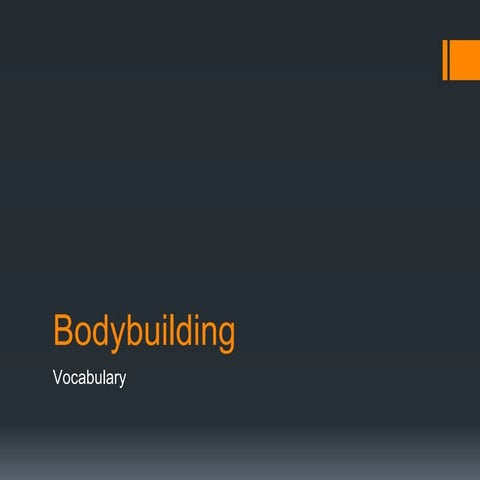 Bodybuilding vocabulary powerpoint for classes | PPTX